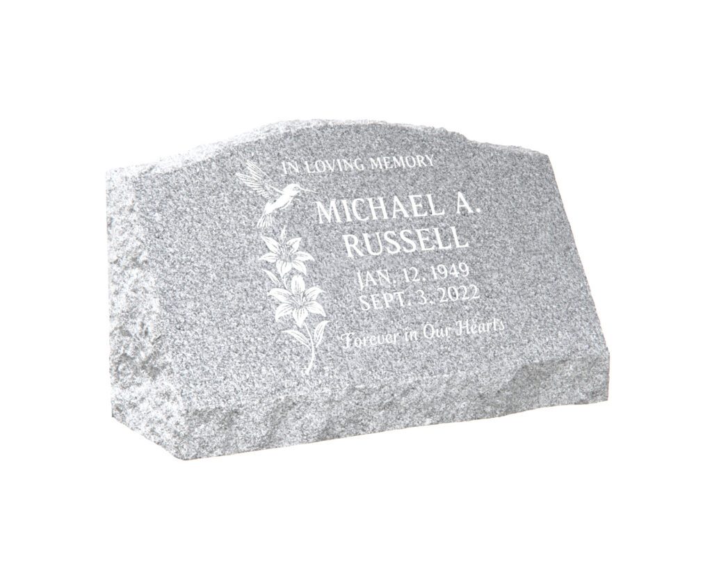 Affordable Rustic Slant Grave Marker with Nature Design — Capital Grave ...